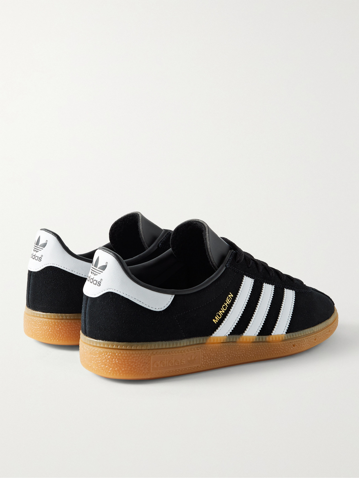 Adidas Munchen Leather-Trimmed Suede Sneakers In Black - 30% Off |  Editorialist
