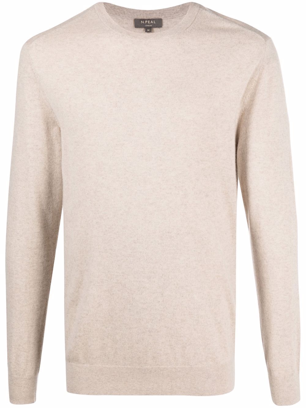 Round Neck Cashmere Jumper In Neutrals 95% Off Editorialist