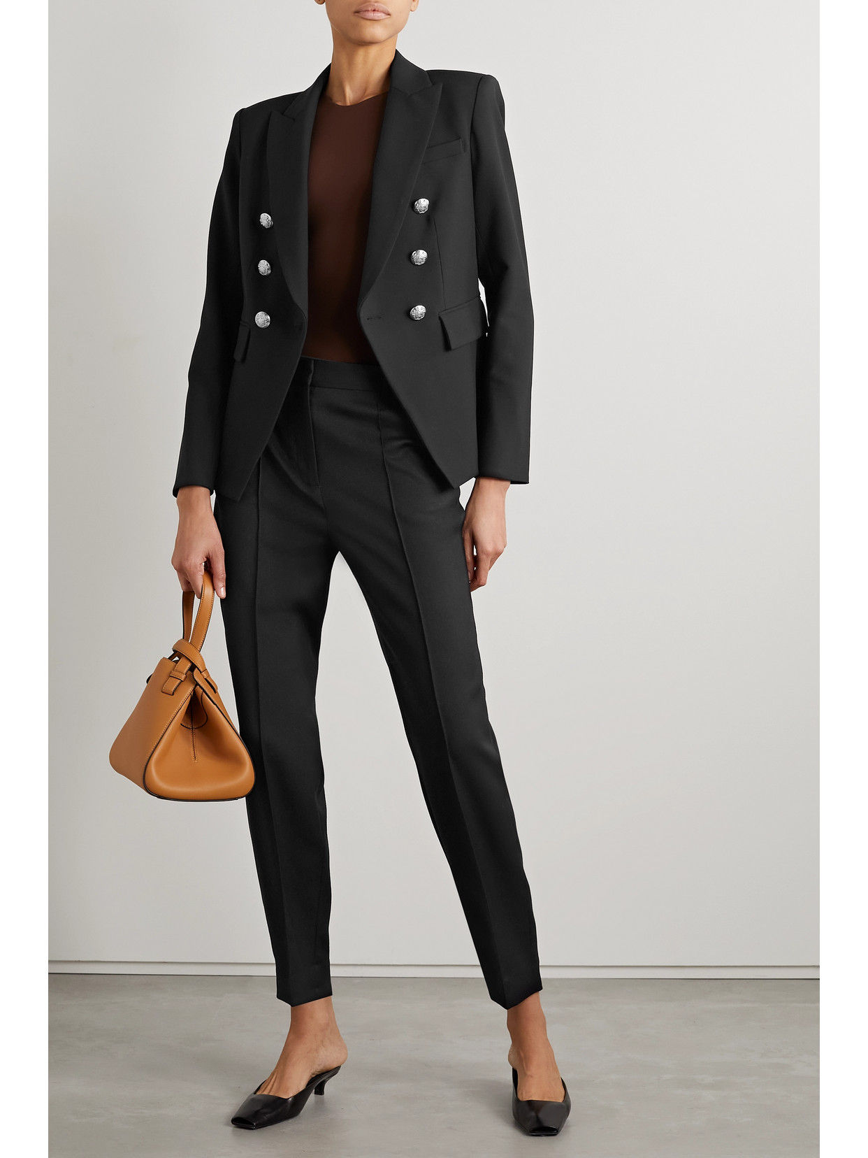 VERONICA BEARD Veronica Beard Miller Dickey Double-Breasted Grain De Poudre Blazer