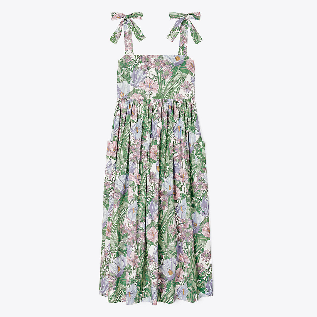 tory burch tie shoulder beach dress Shoulder Tie Smocked Cotton Dress: Women's Clothing | Dresses