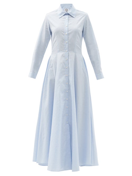 evi grintela the shirt dress Evi Grintela Valerie Shirt Dress in Blue and White Sea Shell Print