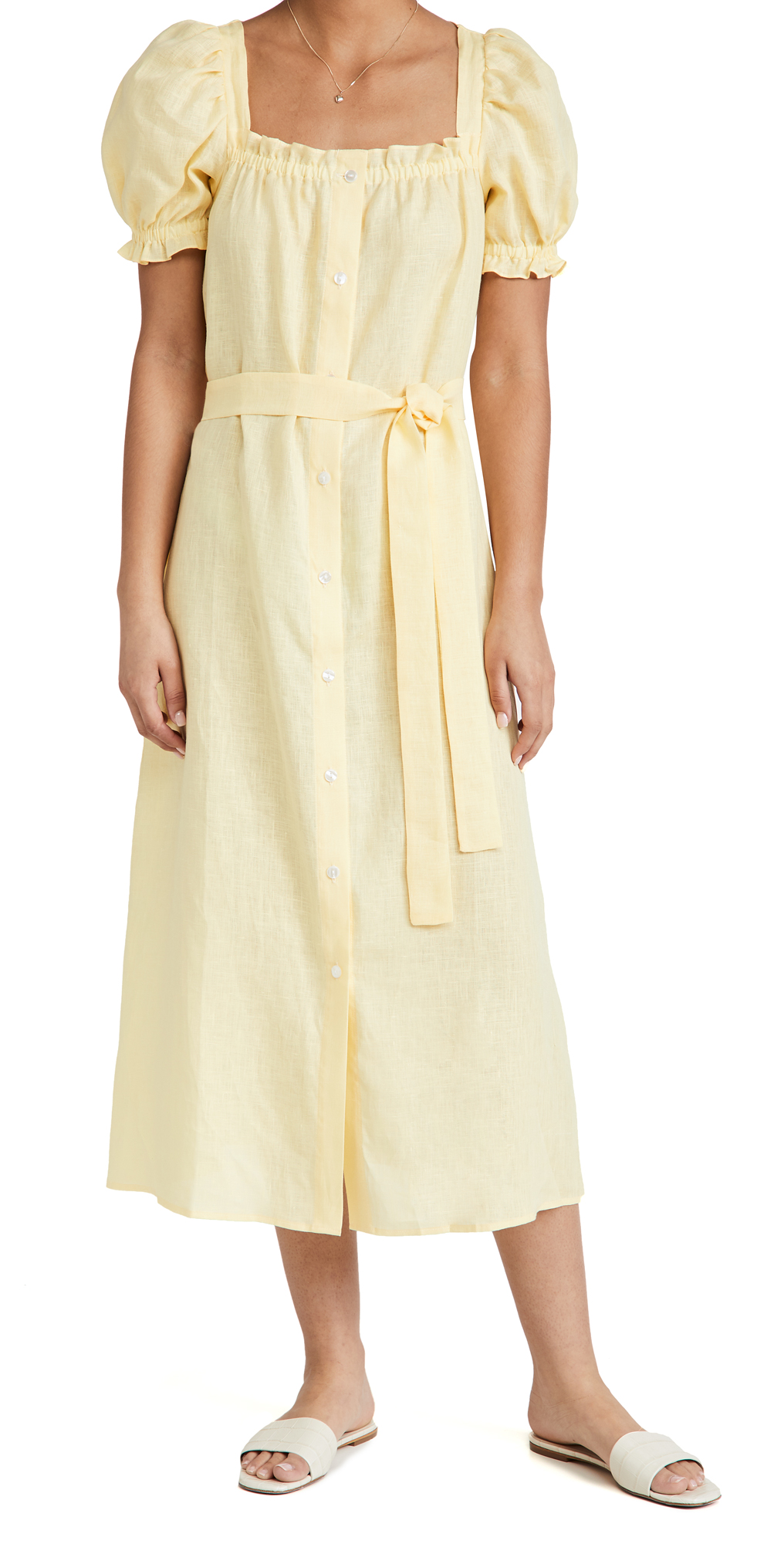 knee length dresses for ladies Linen white dress