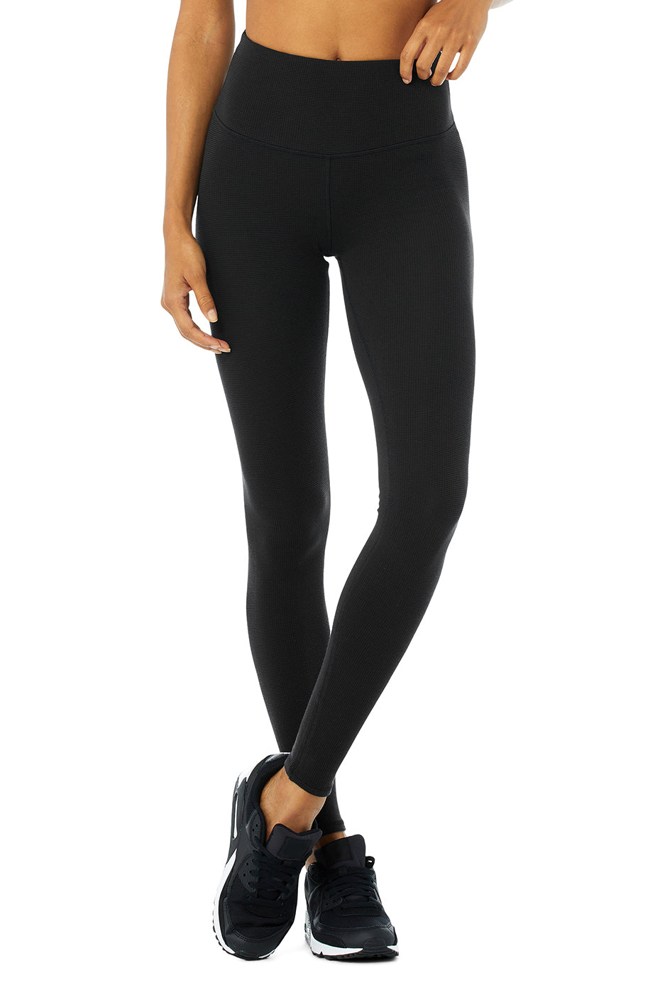 Alo Yoga High-Waist Micro Waffle Lowkey Legging In Cherry Cola