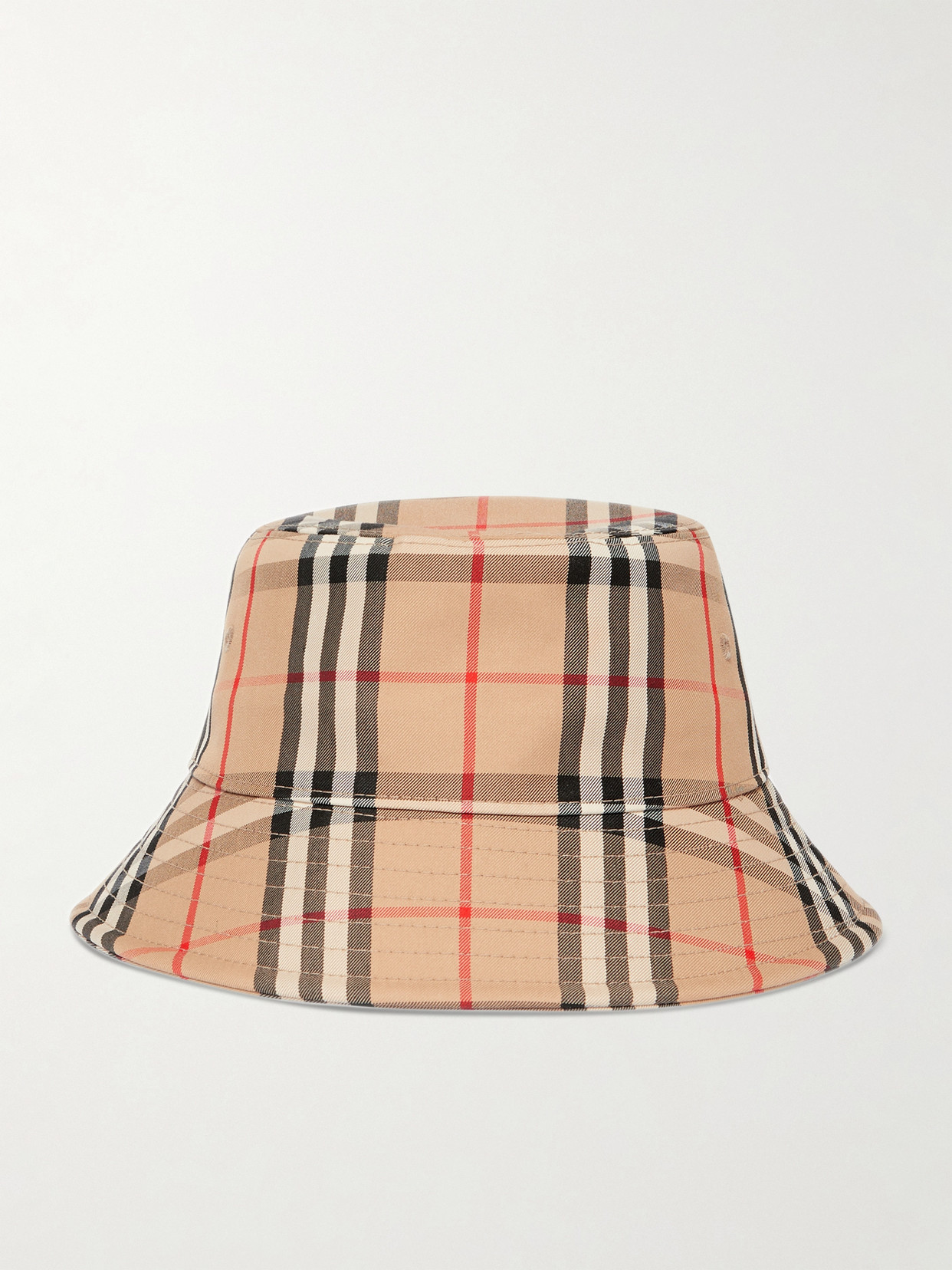 Burberry Checked Cotton-Blend Twill Bucket Hat - Neutrals 