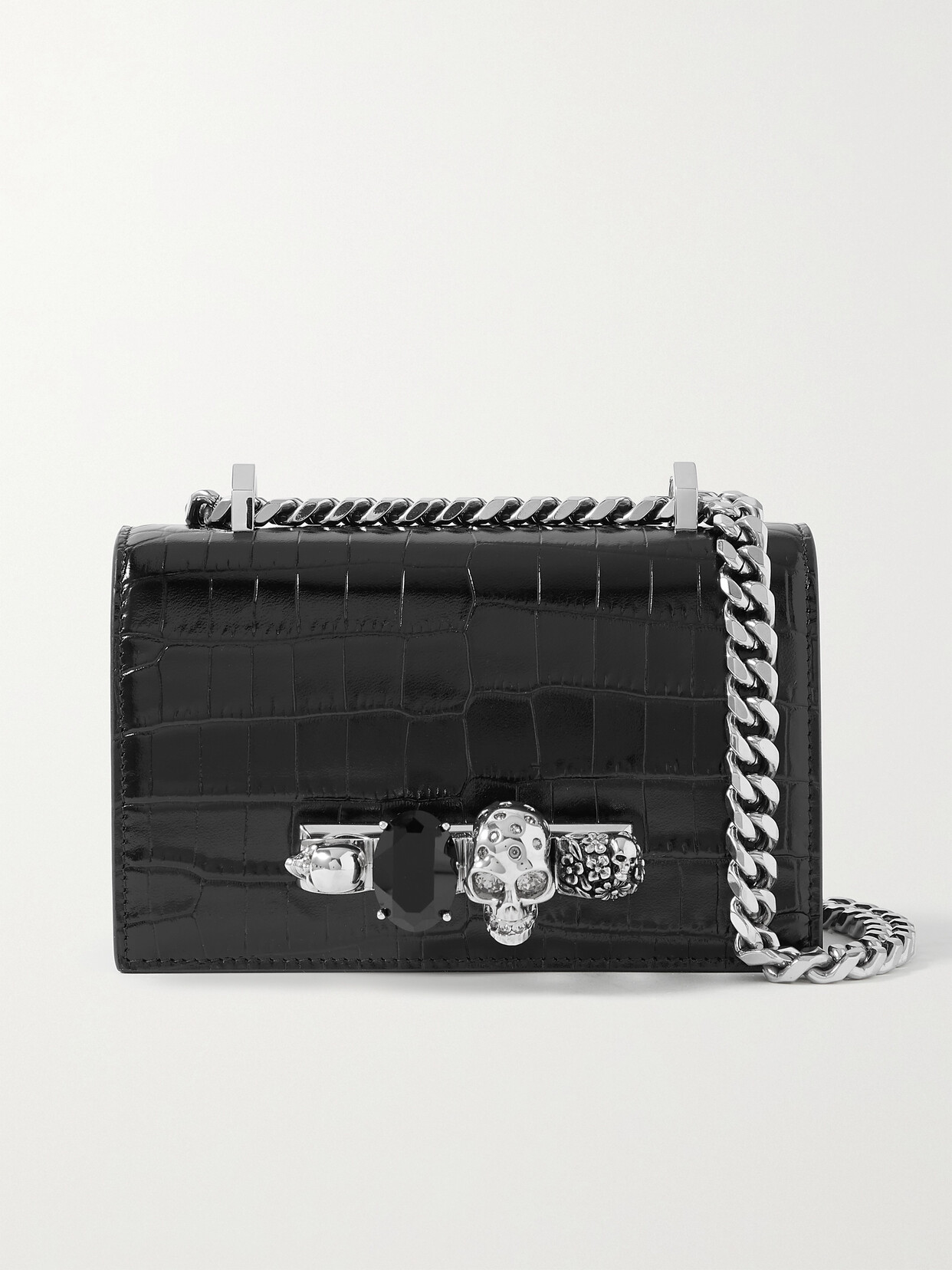 Alexander Mcqueen Jewelled Satchel - Black | Editorialist