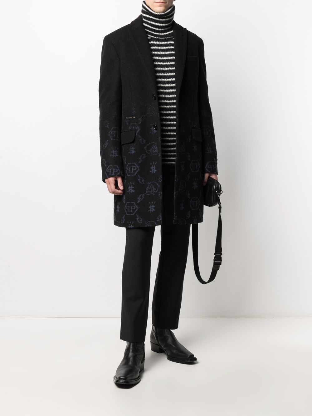 PHILIPP PLEIN Monogram Jacquard Coat