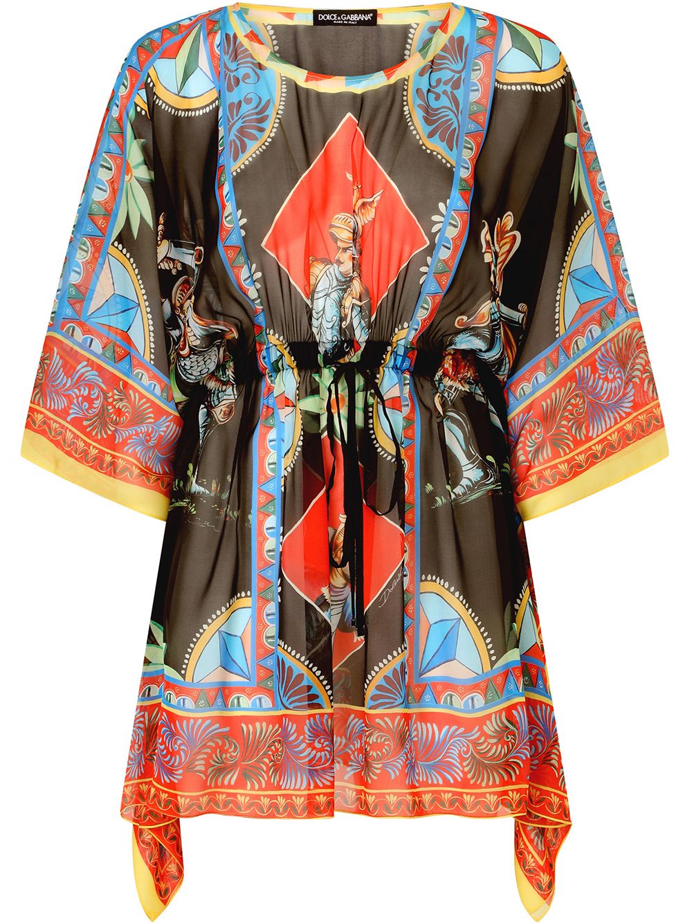 DOLCE & GABBANA Dolce & Gabbana Carretto-Print Chiffon Kaftan