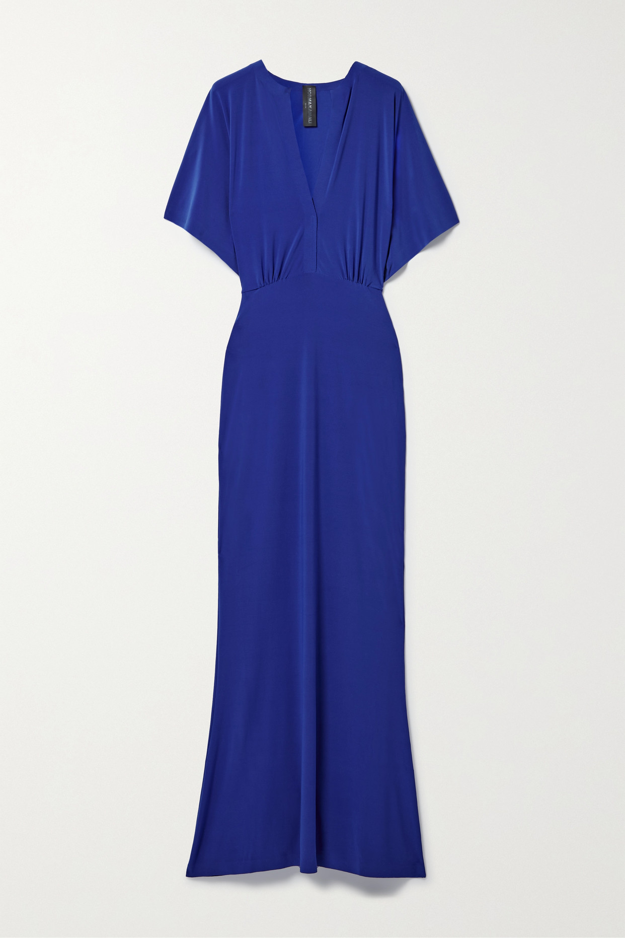 norma kamali obie jersey maxi dress Obie open-knit cotton-blend maxi dress in black - Norma Kamali