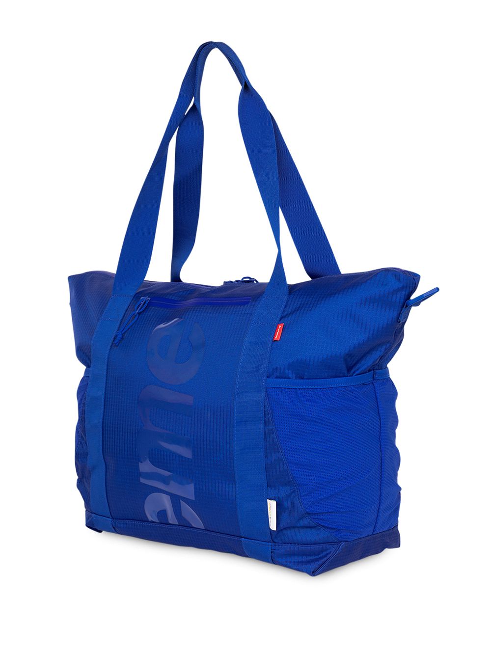 Supreme Zip Logo-Print Tote Bag - Blue | Editorialist
