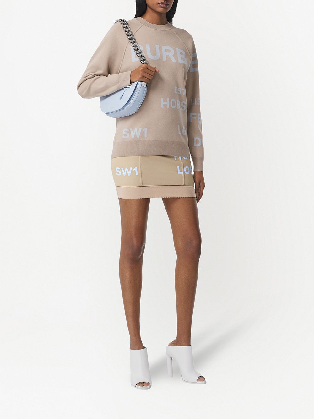 BURBERRY Mini Skirt with Horseferry Print
