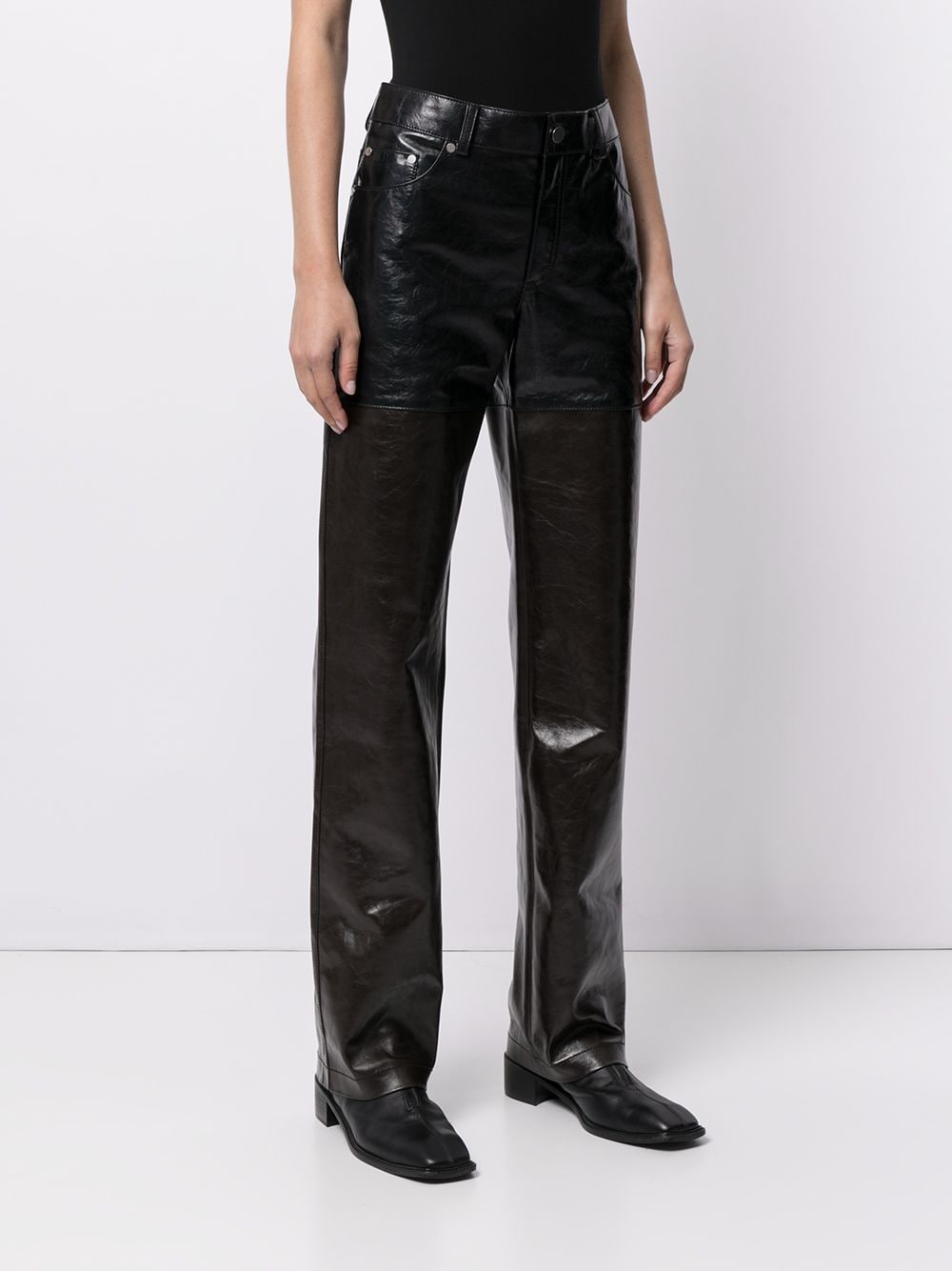 Peter Do Leather Combo Pants In Black - 71% Off | Editorialist