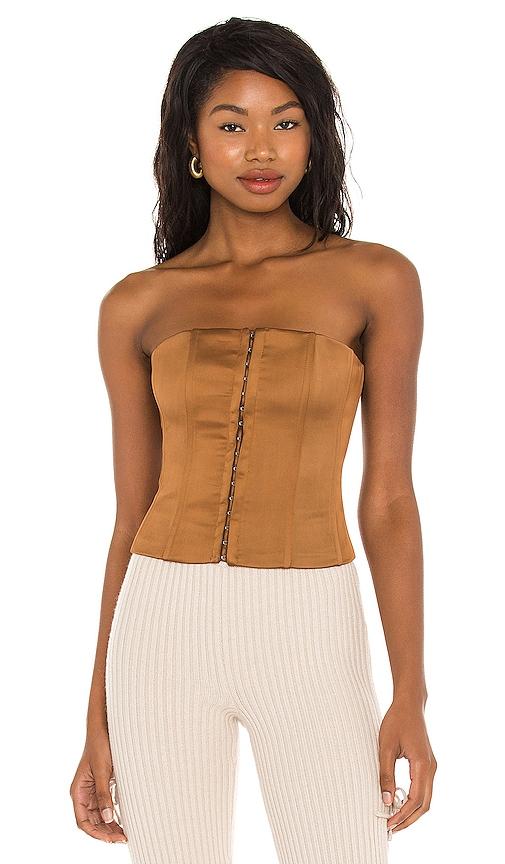 GUIZIO Satin Corset Top