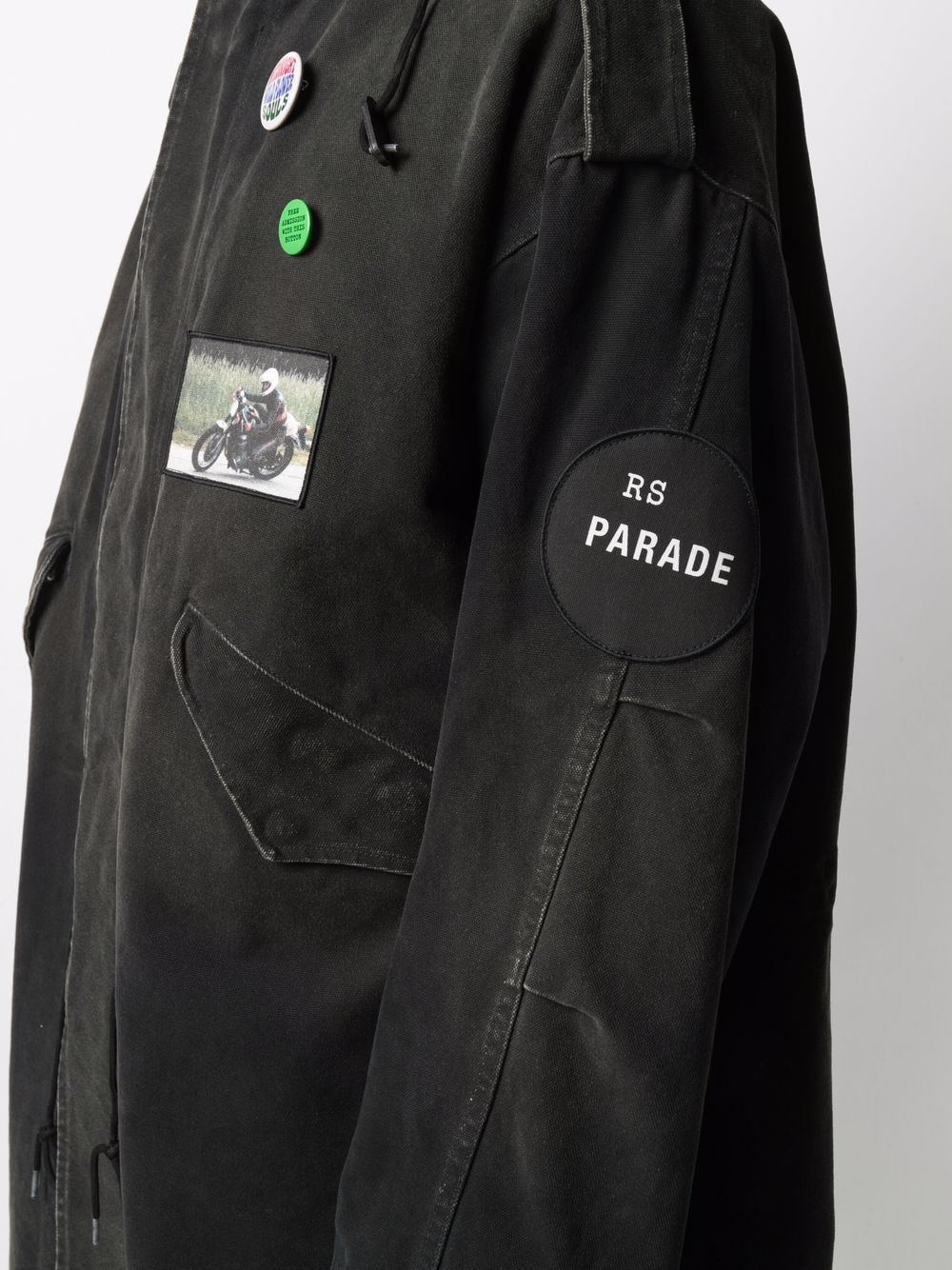 Raf Simons Photograph-Print Parka Coat In Black - 63% Off