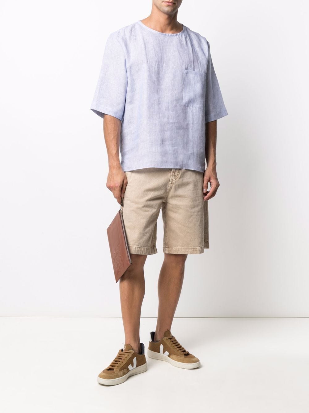 DELL'OGLIO DELL'OGLIO Short-Sleeve Linen T-Shirt
