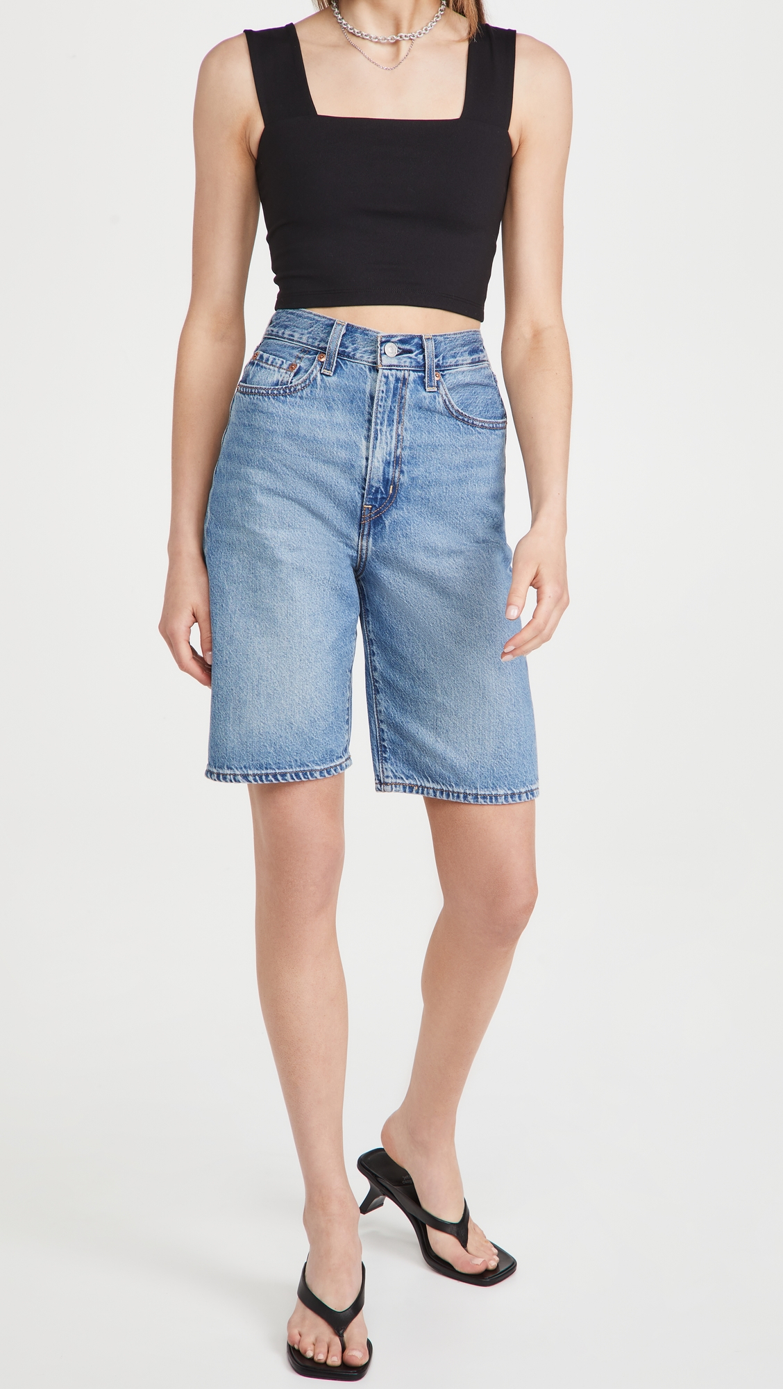 SUSANA MONACO Susana Monaco Wide Strap Square Neck Crop Top