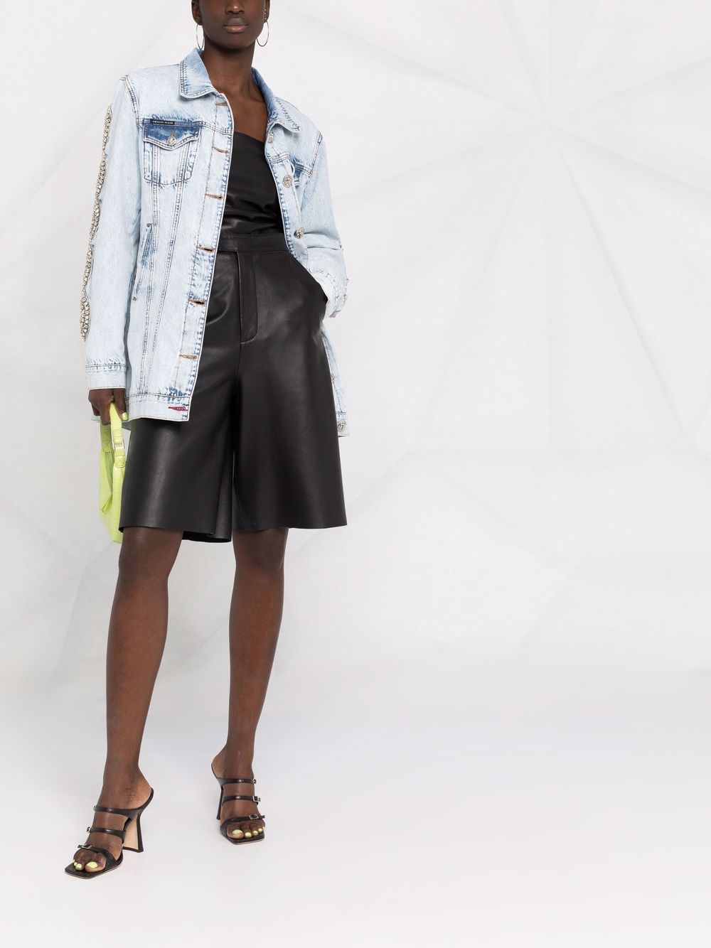 PHILIPP PLEIN Crystal-Embellished Denim Jacket