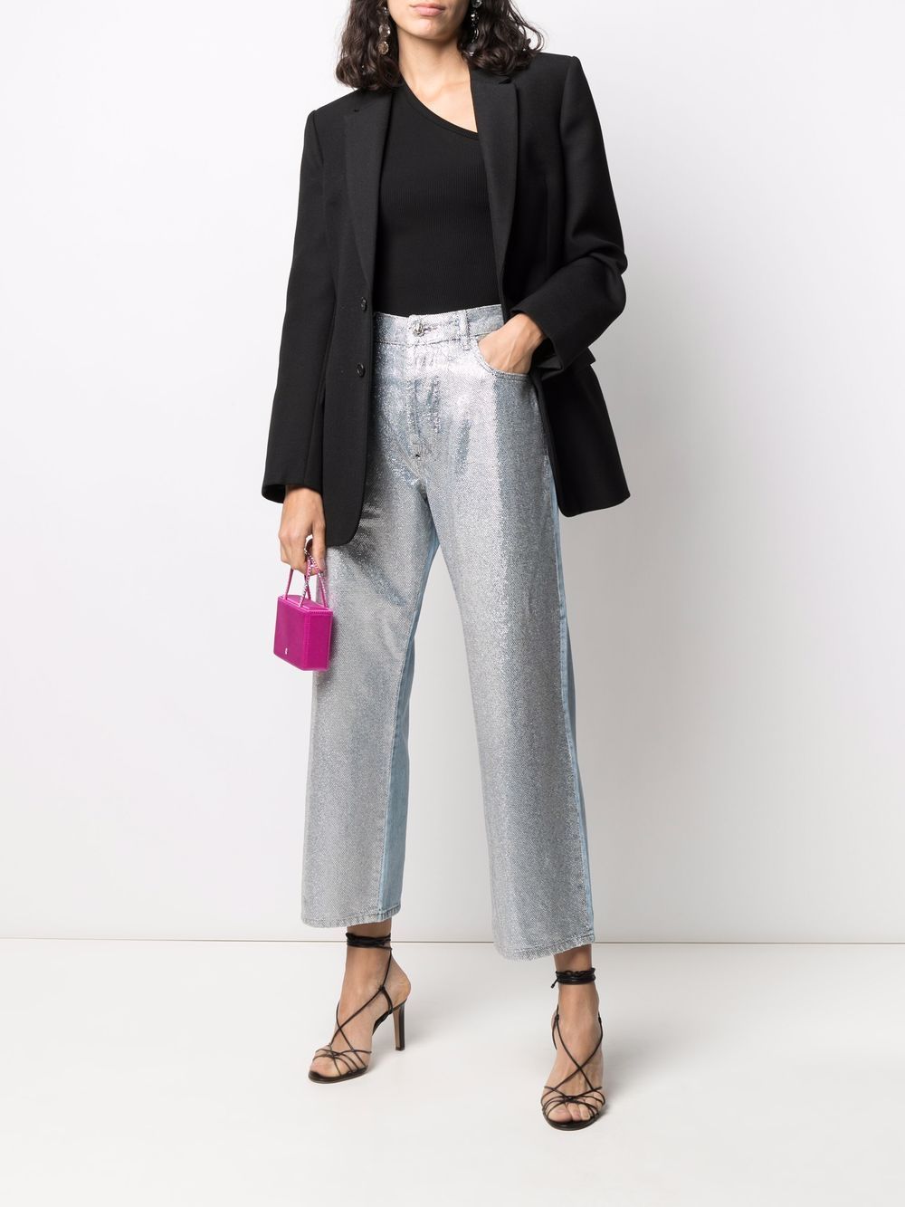 PHILIPP PLEIN Philipp Plein High-Rise Crystal Embellished Denim Trousers