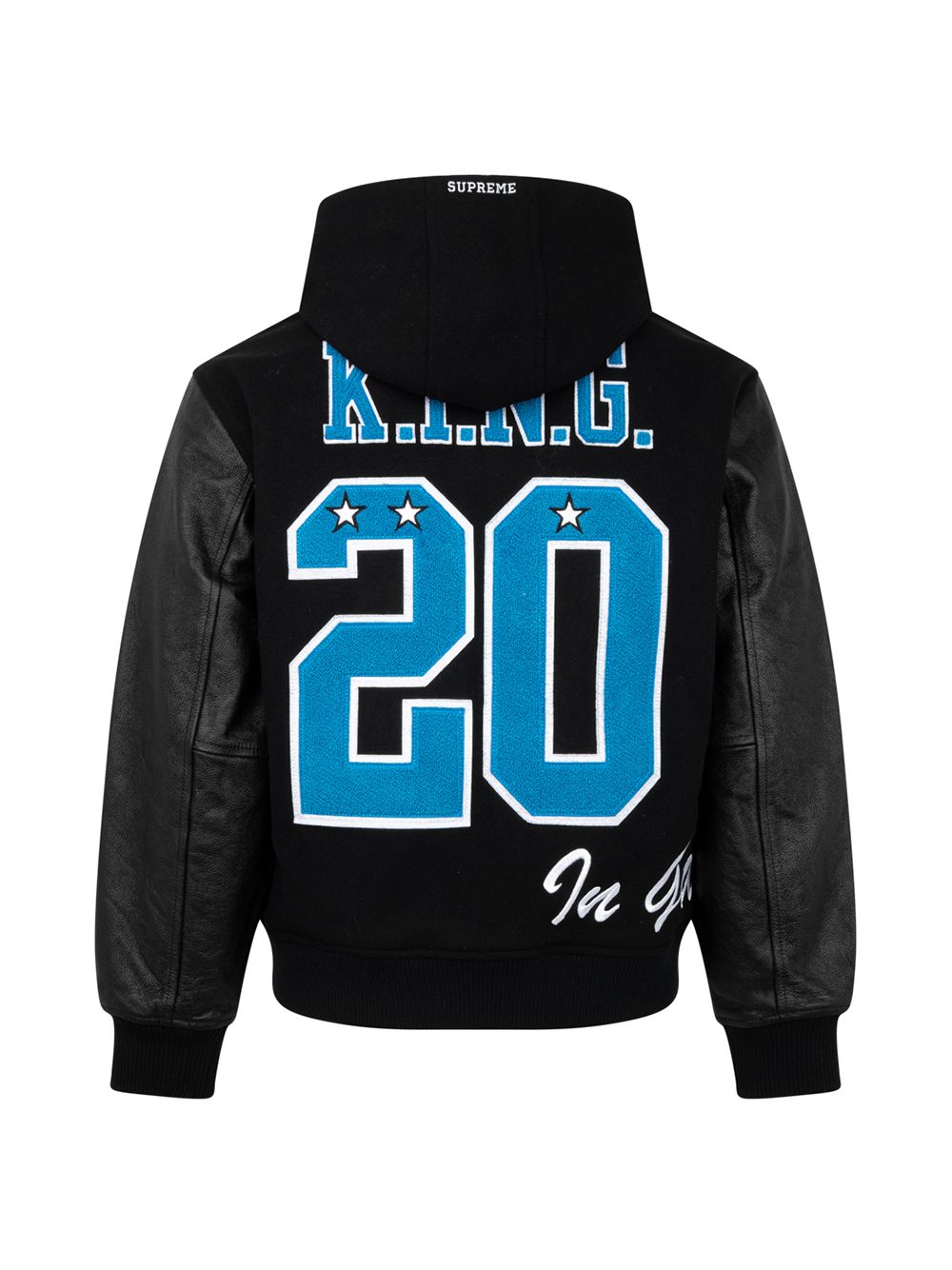 Supreme King Hooded Varsity Jacket - Black | Editorialist