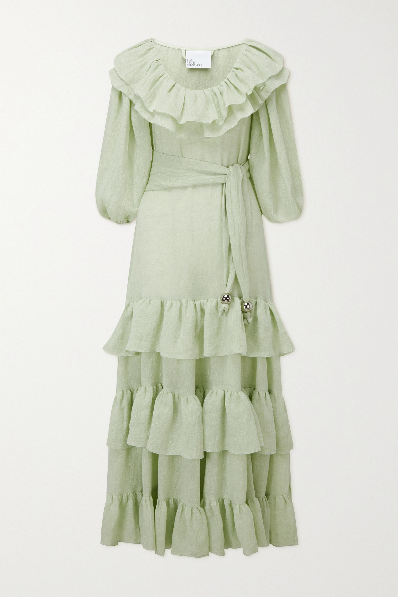 lisa marie fernandez green dress Lisa Marie Fernandez Green Striped Maxi Dress Size 40 IT