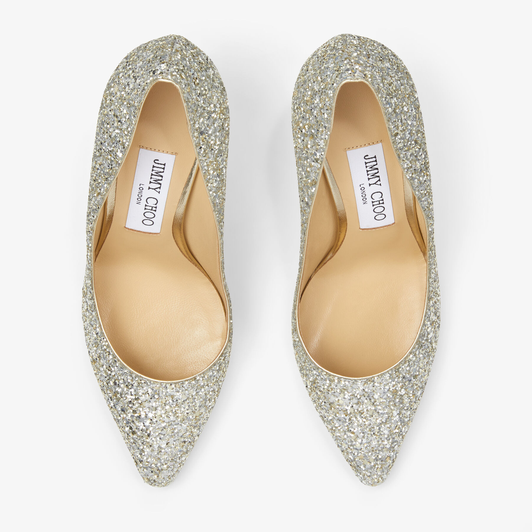 Jimmy Choo Romy 85 Glitter Fabric Pumps - Silver | Editorialist