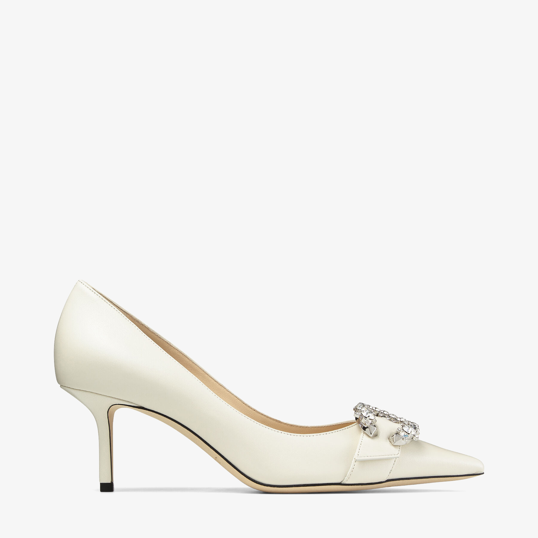 JIMMY CHOO SARESA 65 NAP LATTE サイズ37 Jimmy Choo Saresa 65 Latte Leather Pumps With Crystal