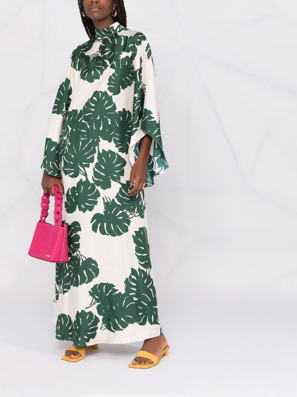 LA DOUBLEJ La DoubleJ Magnifico Foliage-Print Silk Dress