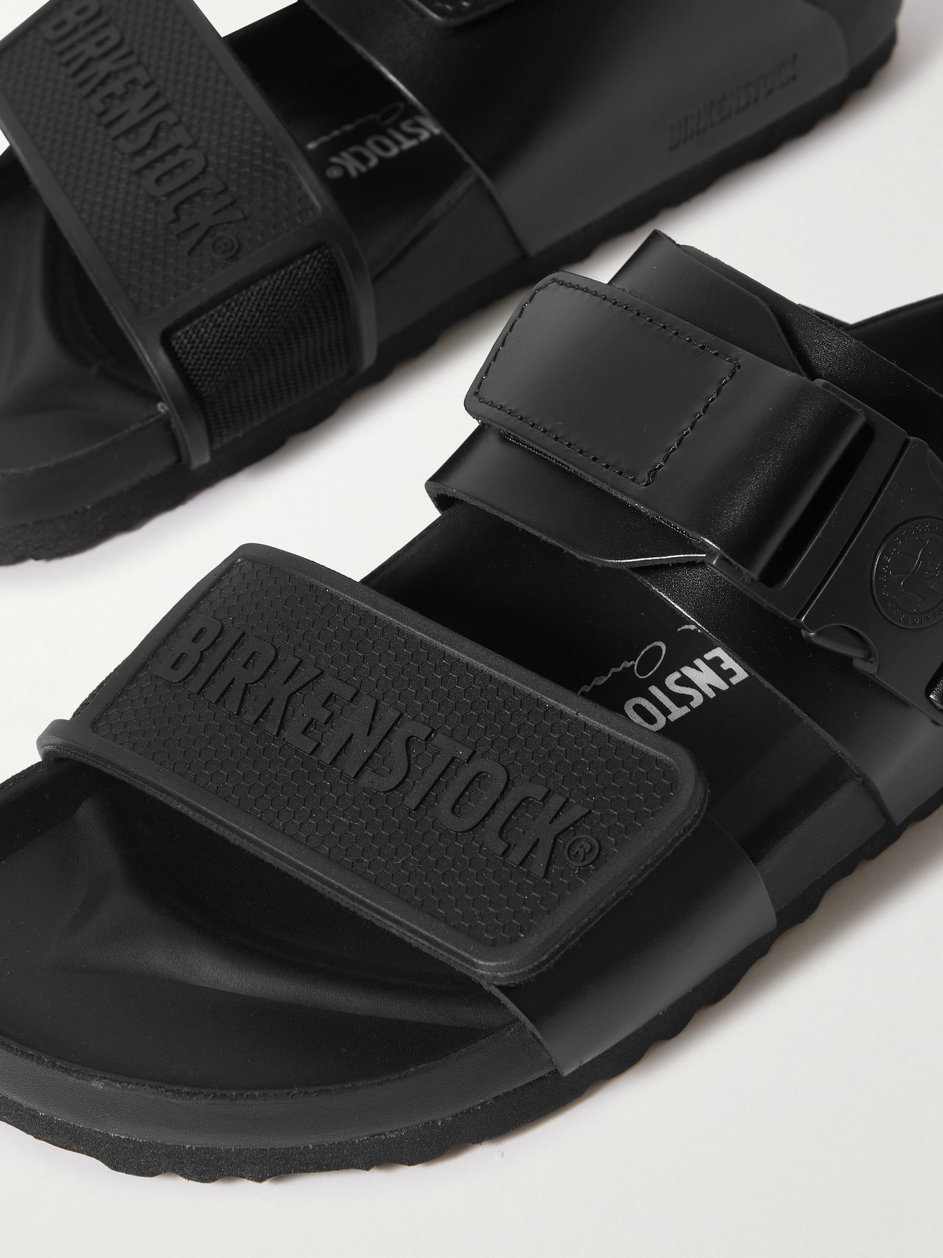 ? Birkenstock x Rick Owens rotterdam black leather exquisite sandals flip flops Rick Owens // X Birkenstock Black Rotterdam Slide – VSP  main image 2