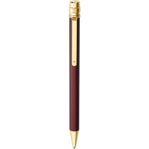 CARTIER Santos De Ballpoint Pen - Golden/burgundy | Editorialist