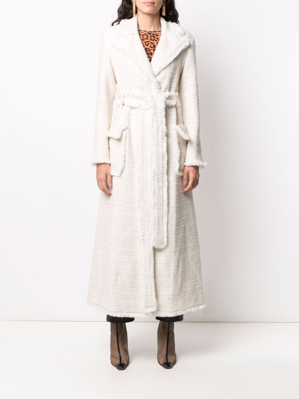 PHILIPP PLEIN Philipp Plein Belted-Waist Bouclé Coat