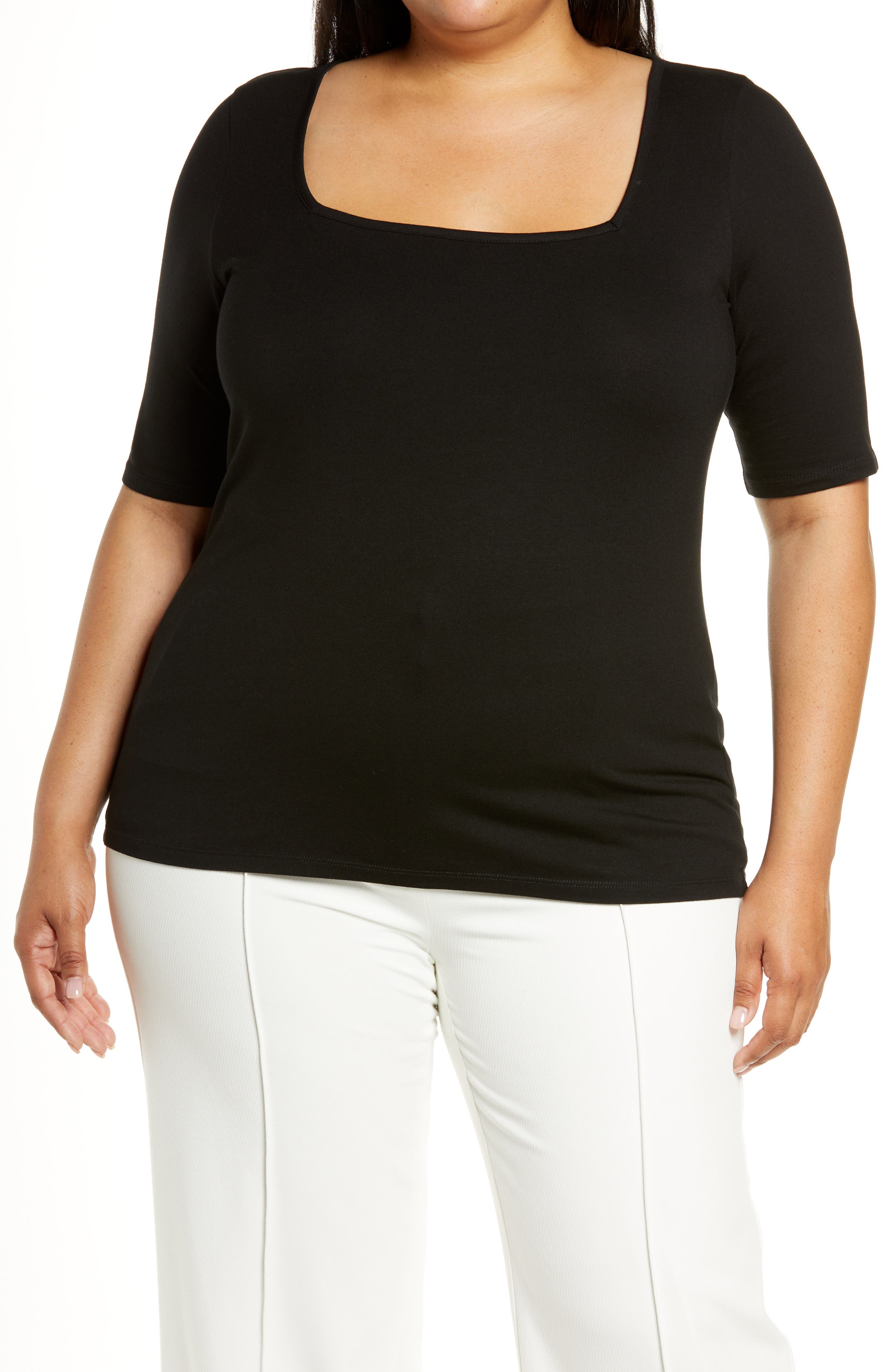square neck plus size tops