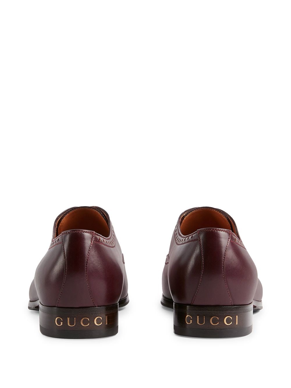 Gucci Men\'s Burgundy Leather Derby Shoes Gucci Bordeaux Leather Oxford Derby Shoes – Dolce Vita Hub main image 3