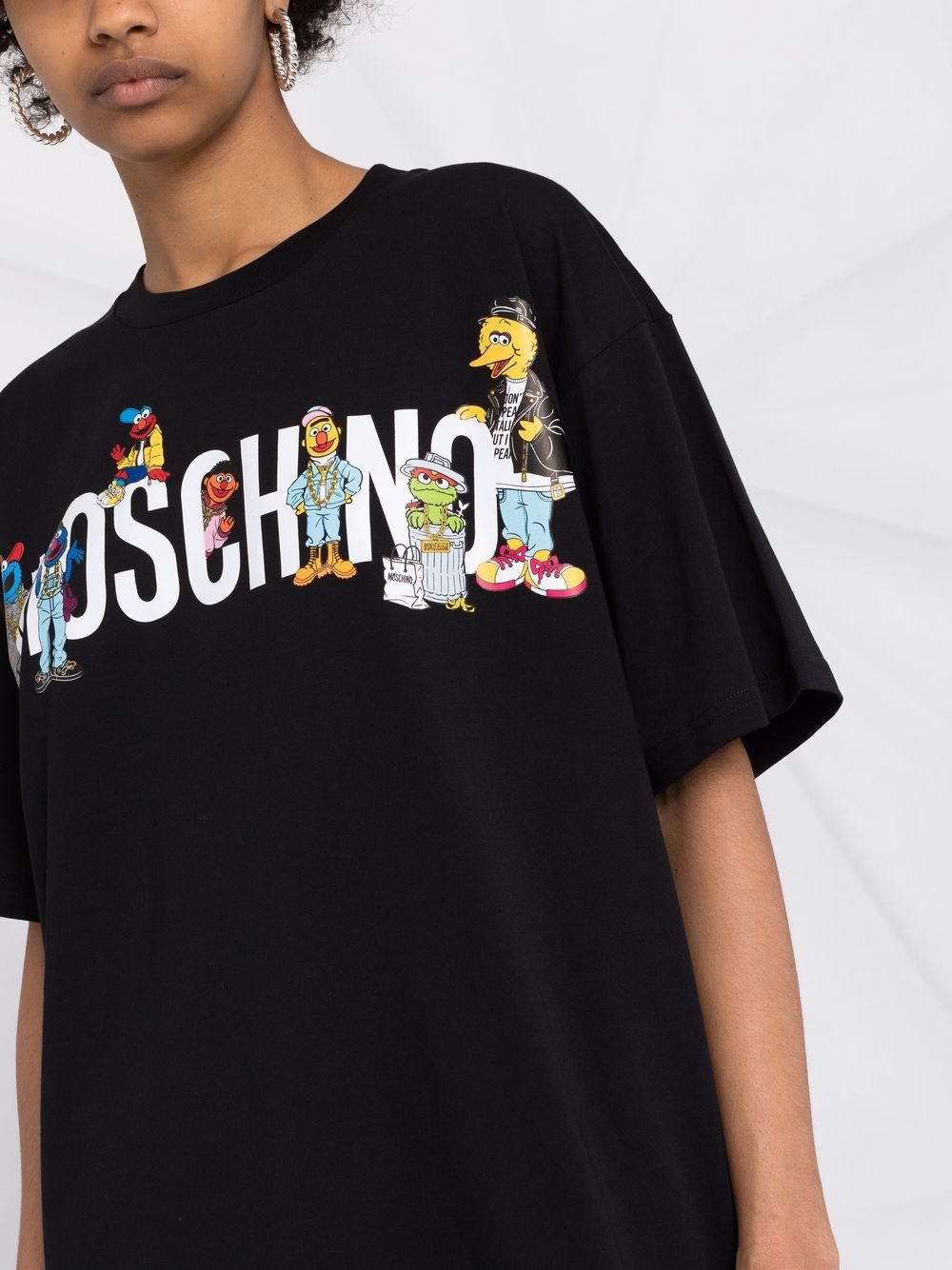 Moschino X Sesame Street© Logo Jersey T-Shirt In Black - 50
