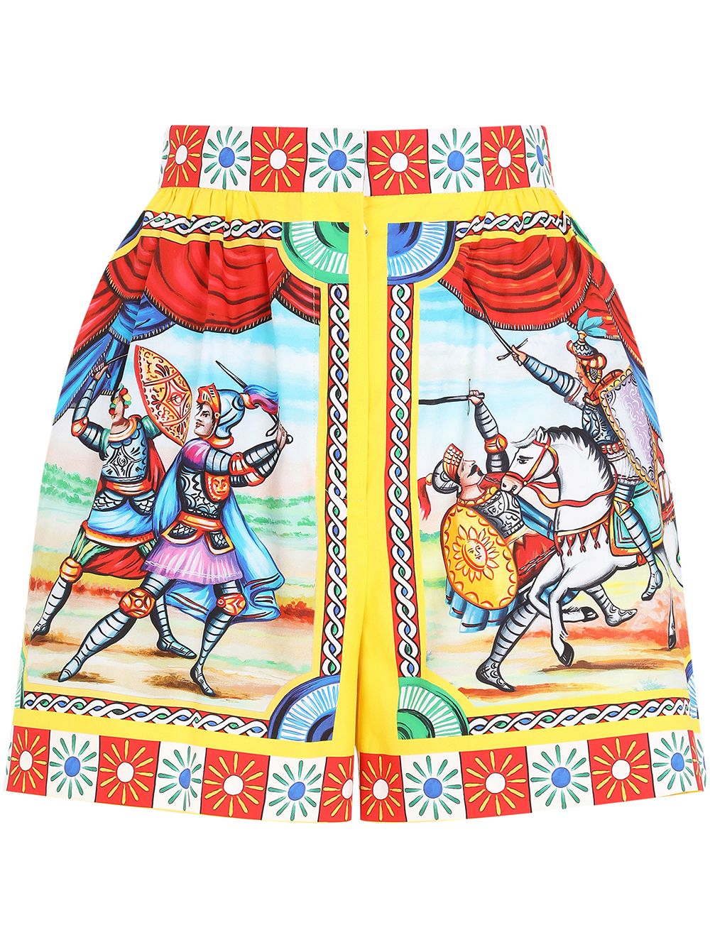DOLCE & GABBANA Dolce & Gabbana Carretto-Print Poplin Shorts