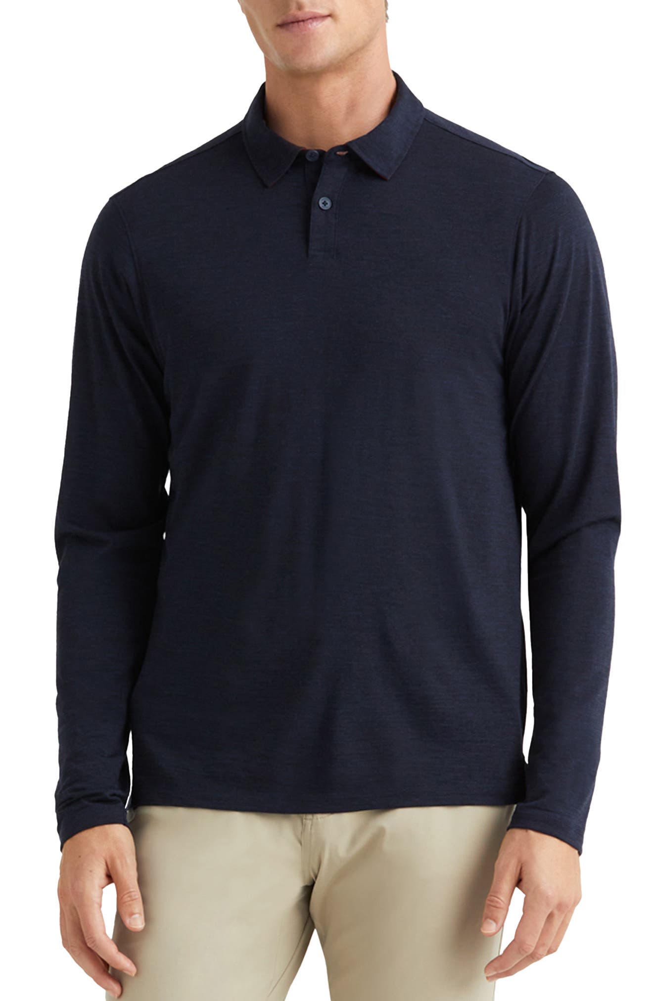 Mens merino wool long sleeve polo shirts Clearance