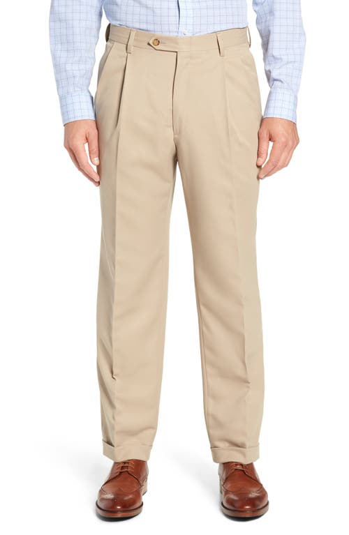 BERLE Berle' Classic Fit Pleated Microfiber Trousers
