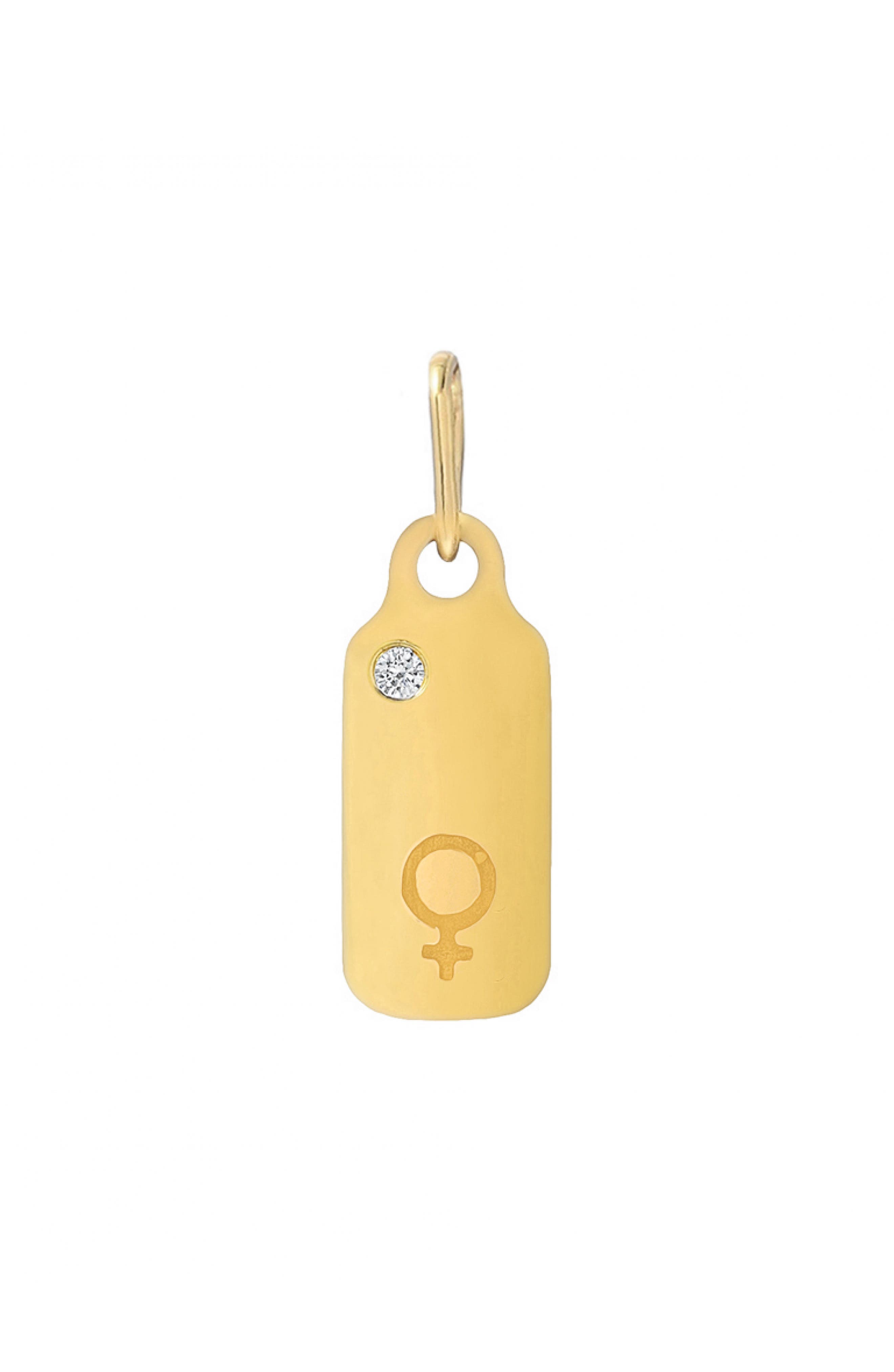 Mini Mini Jewels Iconsfemale Diamond Dog Tag - Yellow Gold | Editorialist