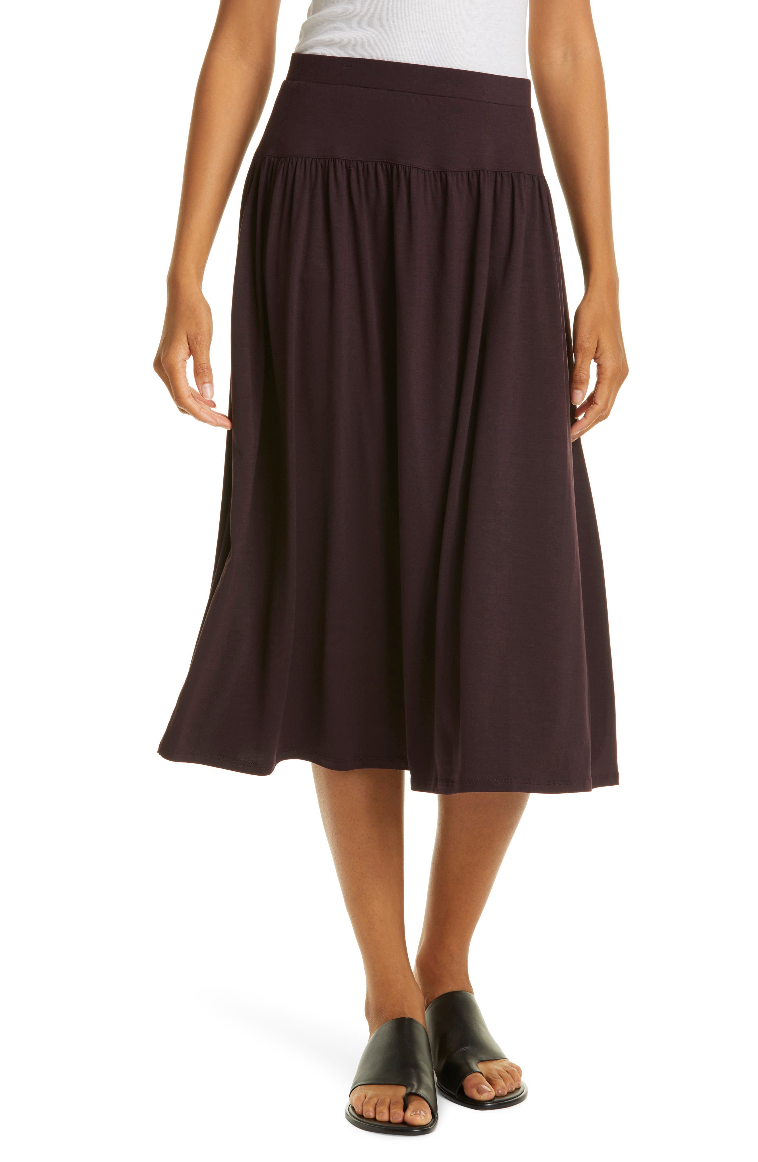 flared jersey skirt
