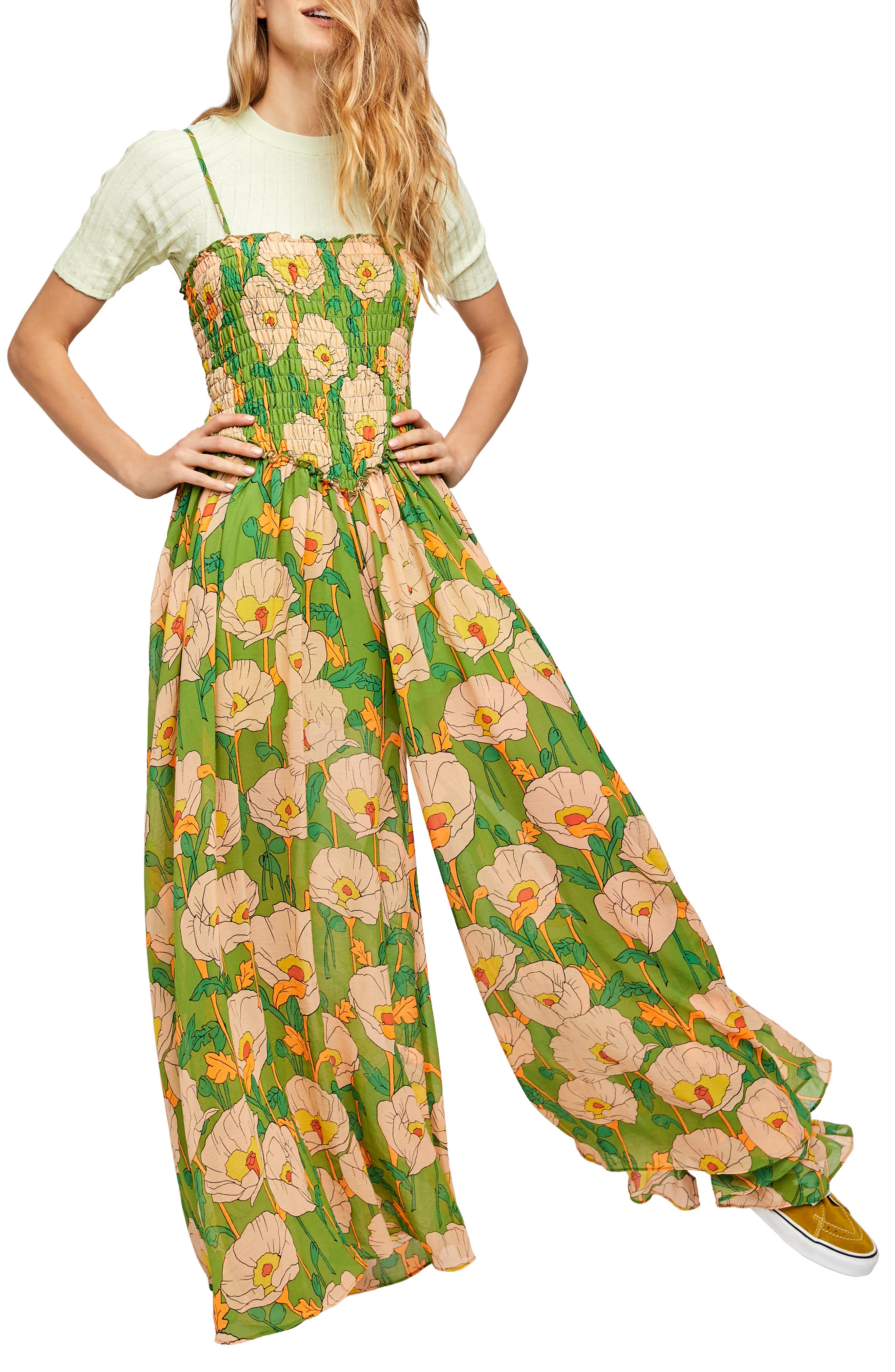 Sophia Smocked Sleeveless Jumpsuit 