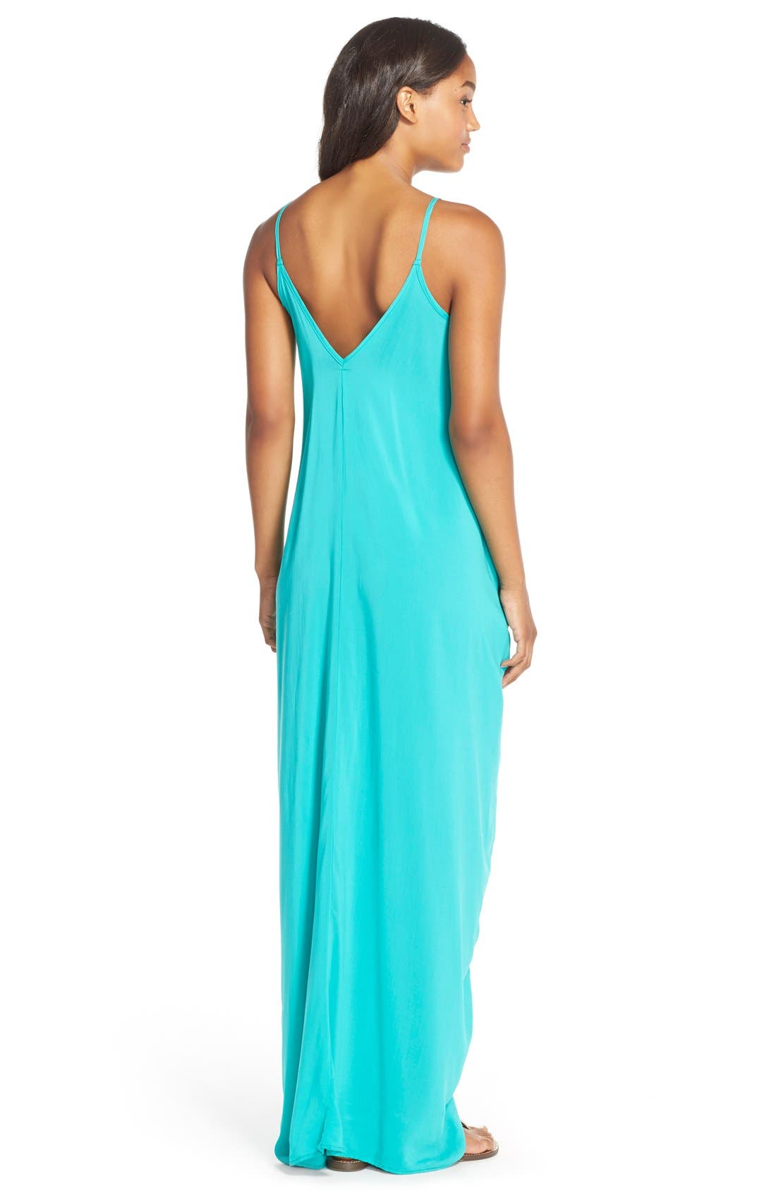 elan deep v-neck cover-up maxi dress Elan + Deep V-Neck Cover-Up Maxi Dress