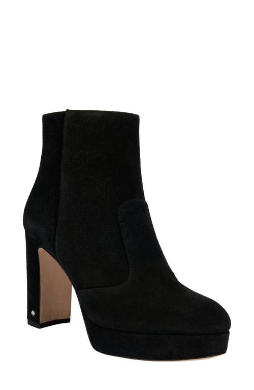 black suede platform booties