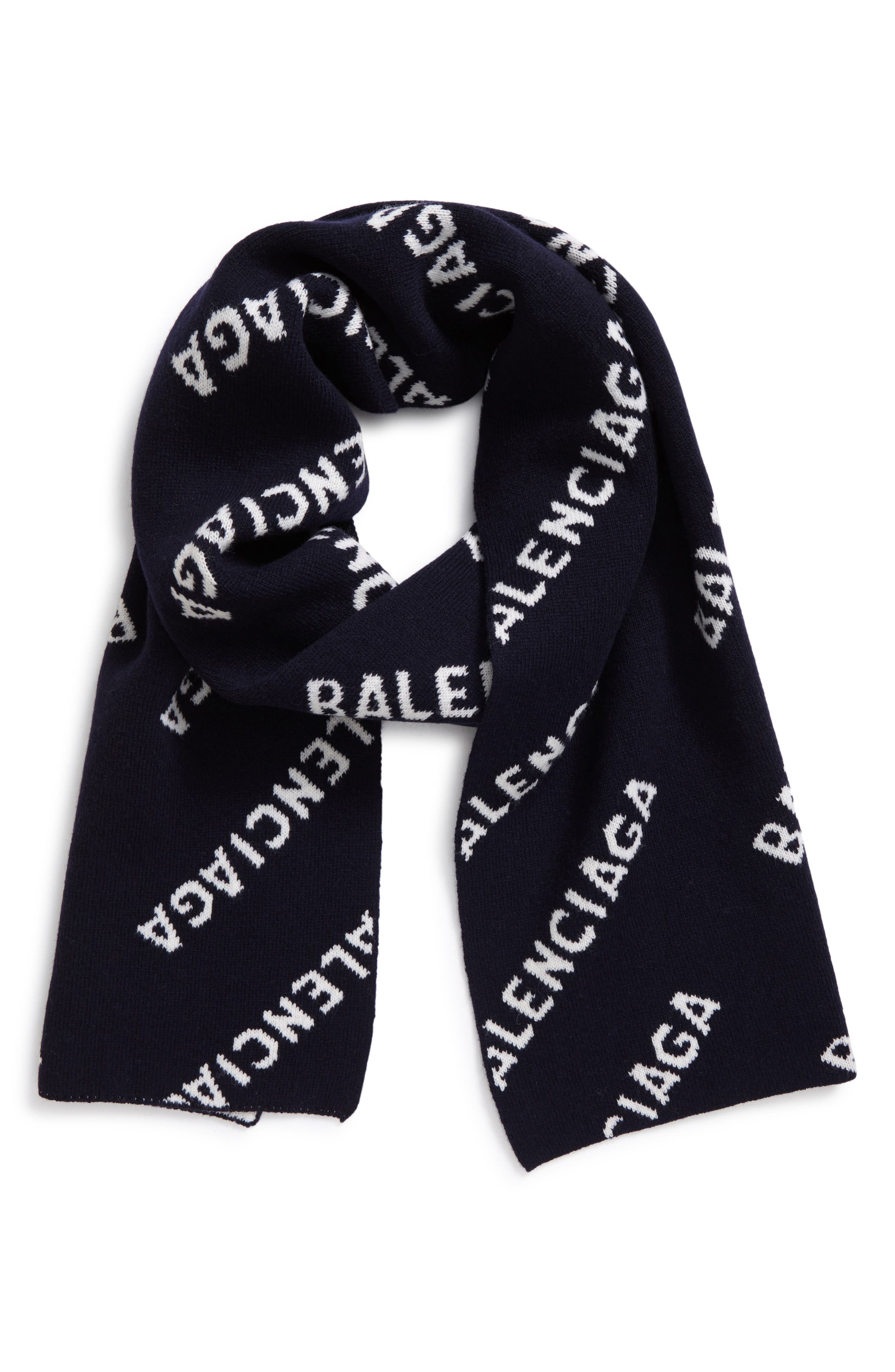 balenciaga black and white scarf