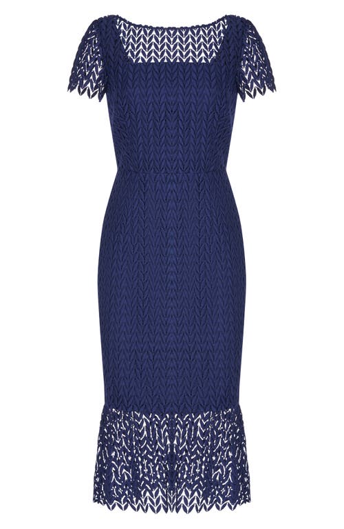 tatum floral lace midi cocktail dress Girls: The Tatum Light Blue Scalloped Midi Dress, (6/7) - The Mint Julep Boutique main image 1