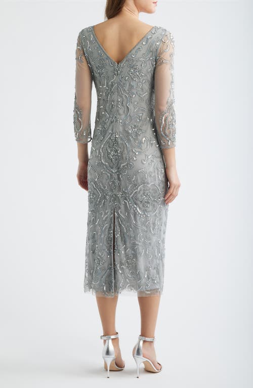 Pisarro Nights Sequin & Beaded Sheath Dress - Blue | Editorialist