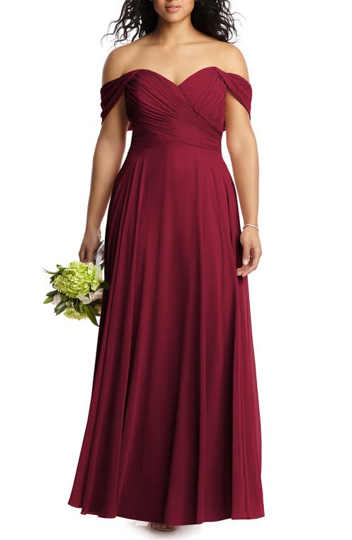 Lux Off The Shoulder Chiffon Gown 