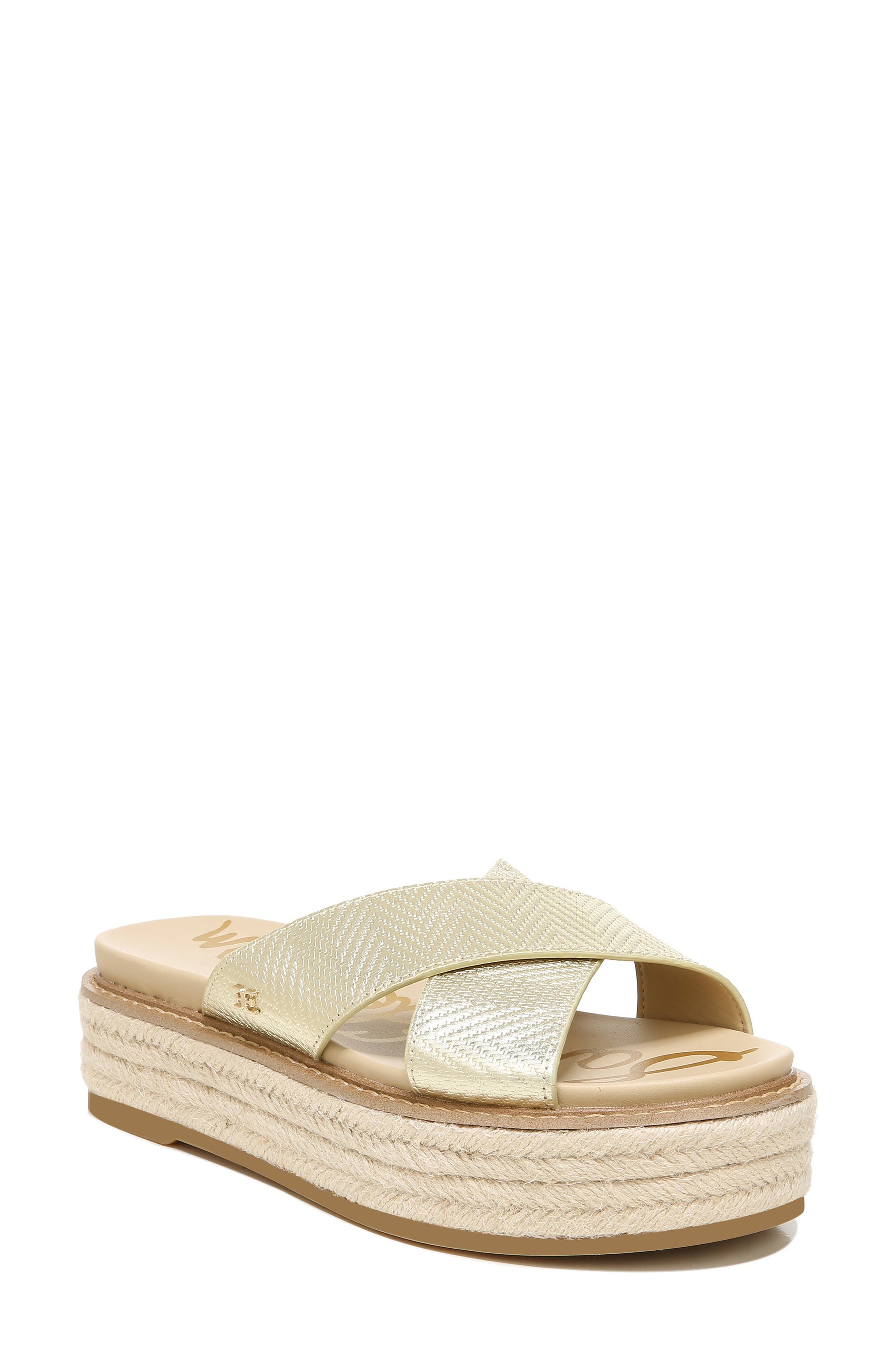 espadrille platform slide sandals