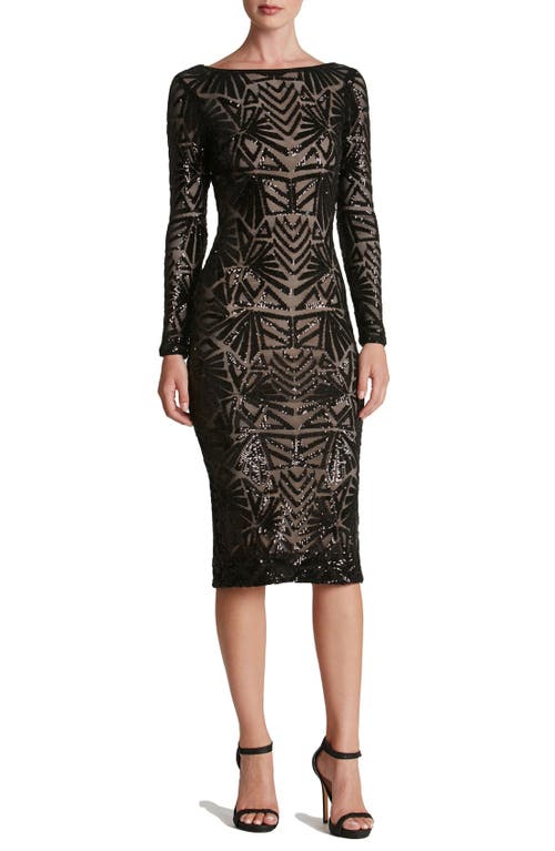 DRESS THE POPULATION Dress the Population Sequin Cocktail Dress
