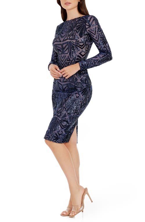 DRESS THE POPULATION Dress the Population Sequin Cocktail Dress