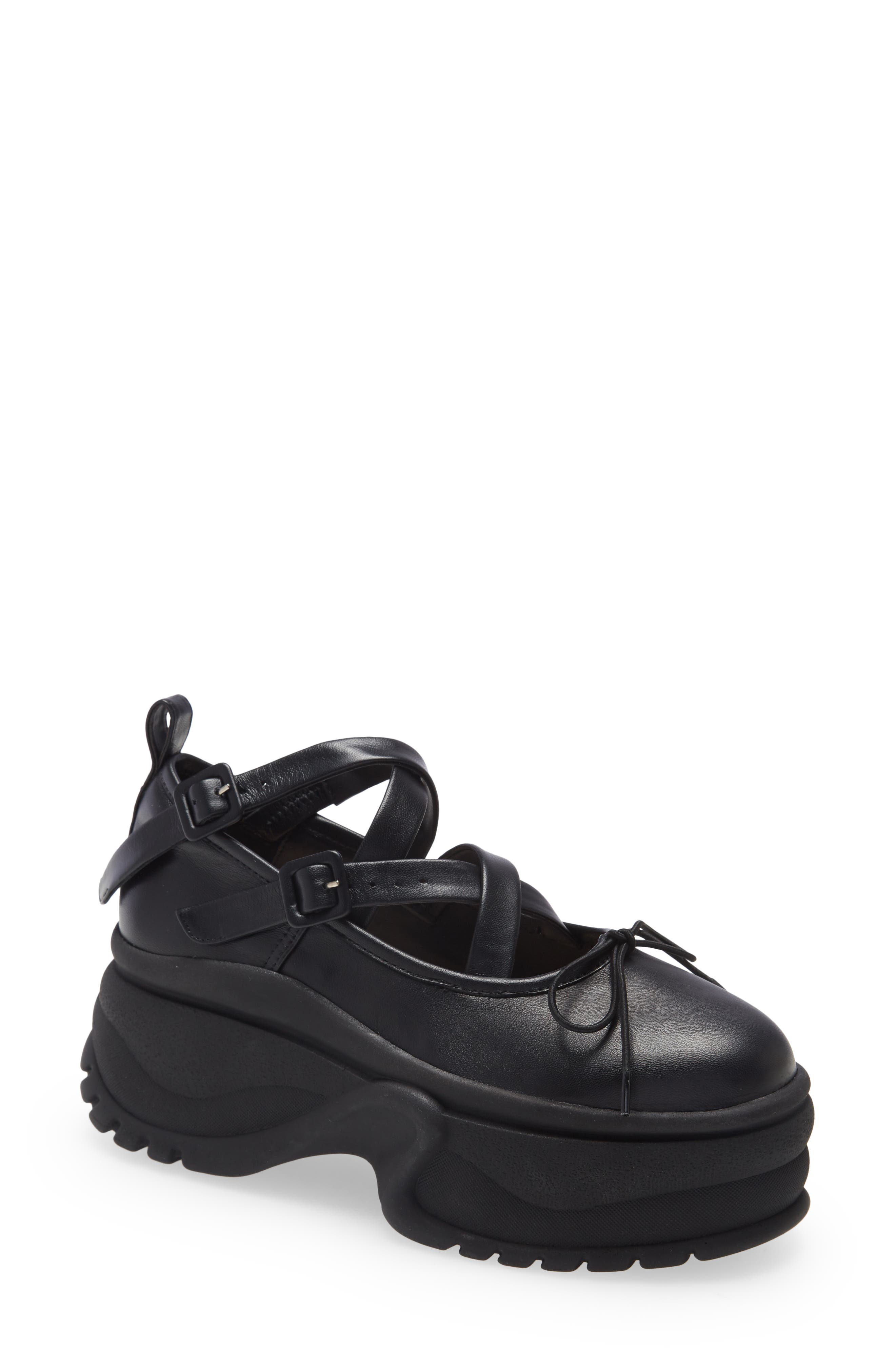 Simone Rocha Strappy Ballet Platform Shoe In Black - 40% Off
