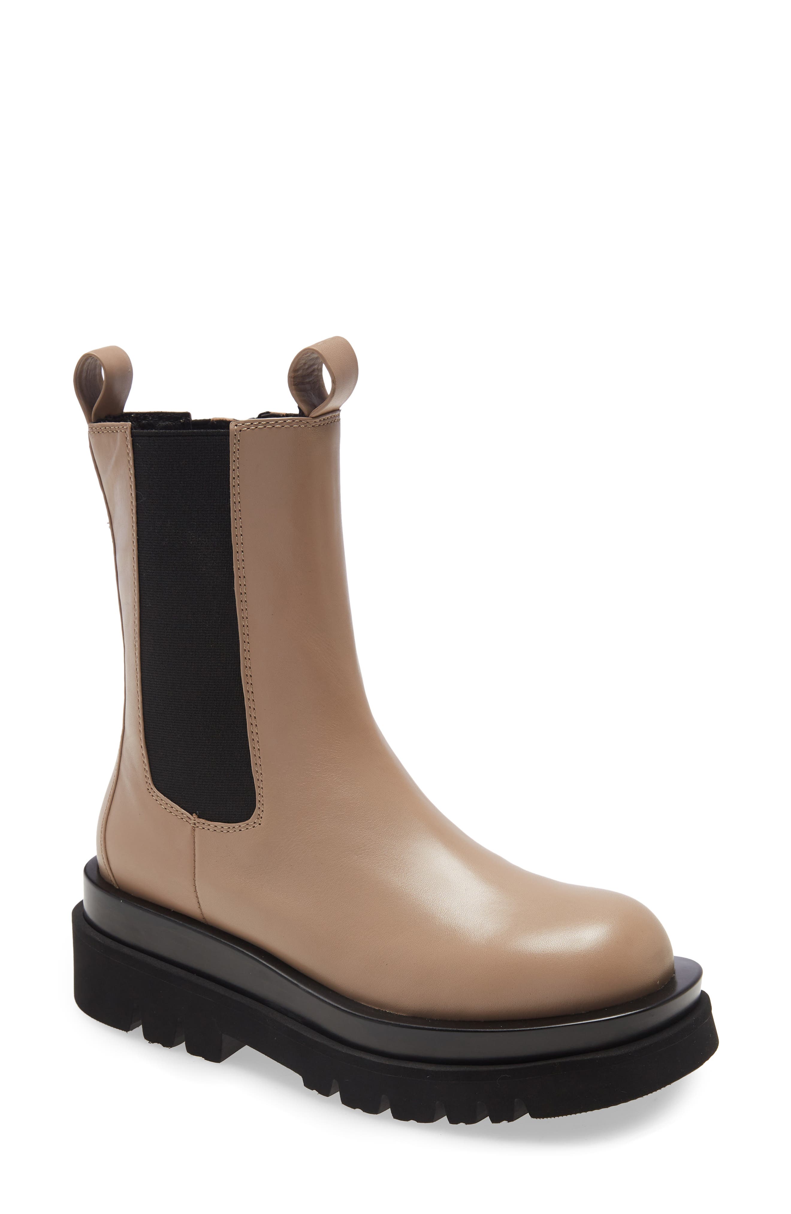 Jeffrey Campbell Tanked Chelsea Boot In White Leather 50% Off