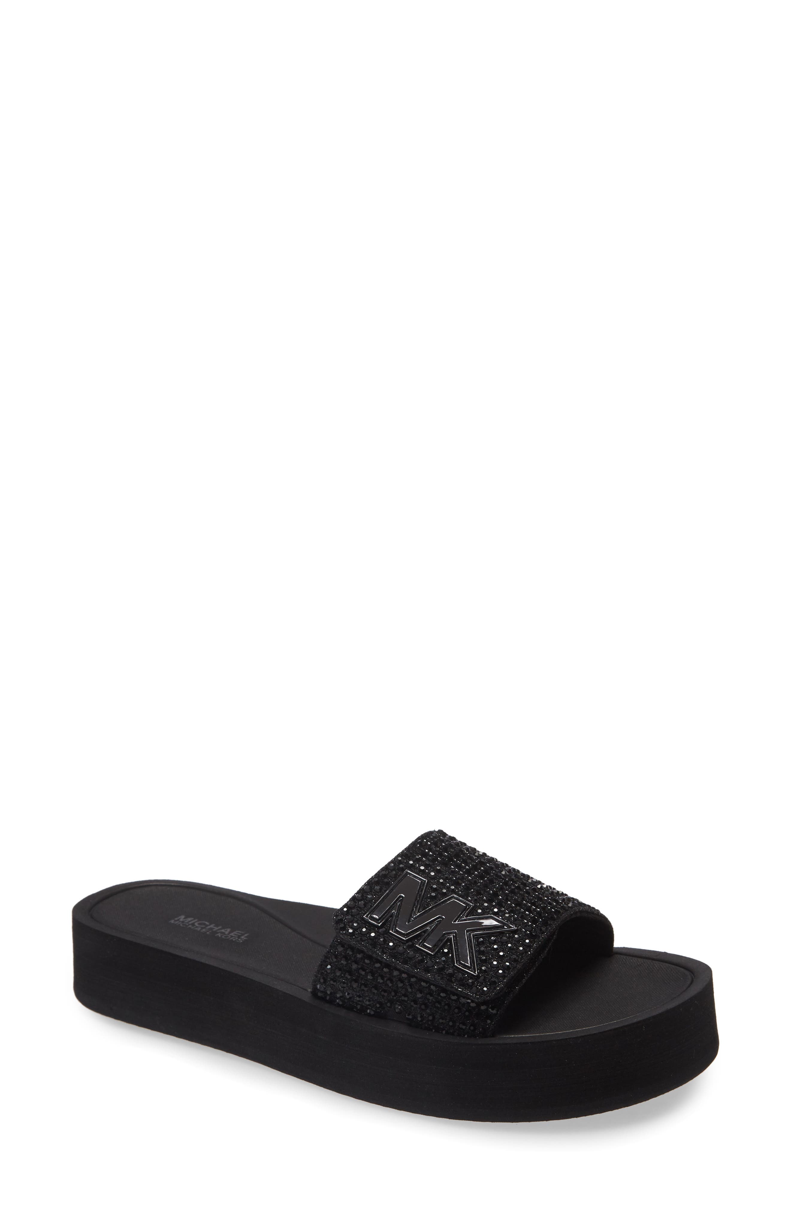 Michael Kors Platform Slide Sandal In Black 25% Off Editorialist